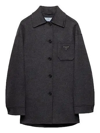 Prada Single-breasted Cashmere-wool Caban Jacket - Grey