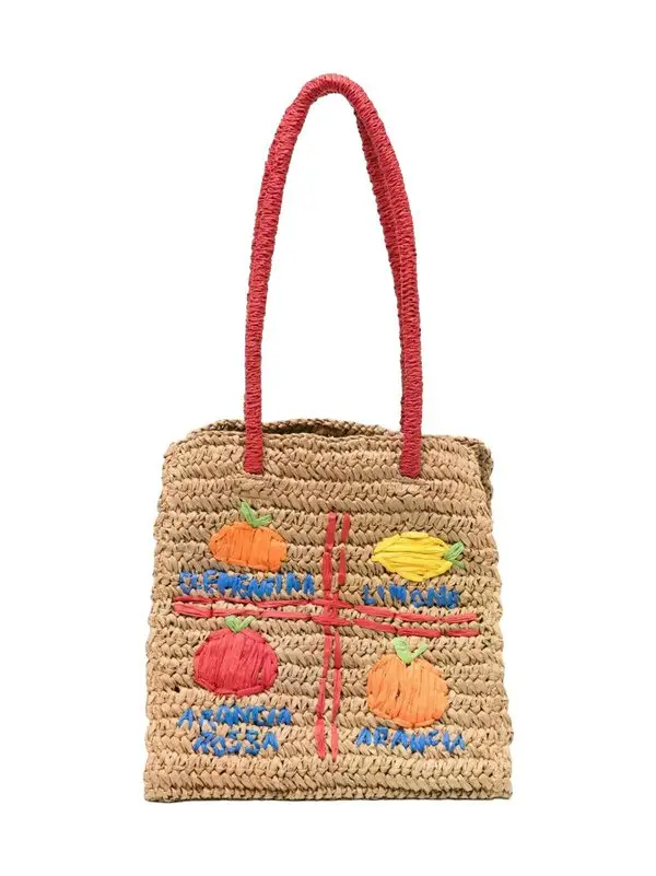 DAMSON MADDER Raffia Tote - Brown