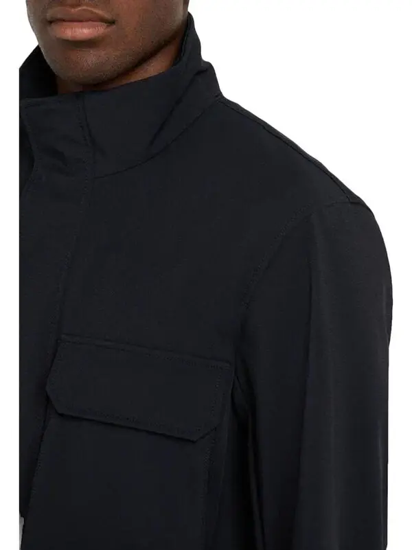 Emporio Armani Nylon Four-pocket Car Coat - Navy