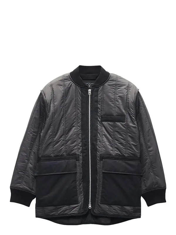 Rag & Bone Delta Liner Military Jacket - Washed Black