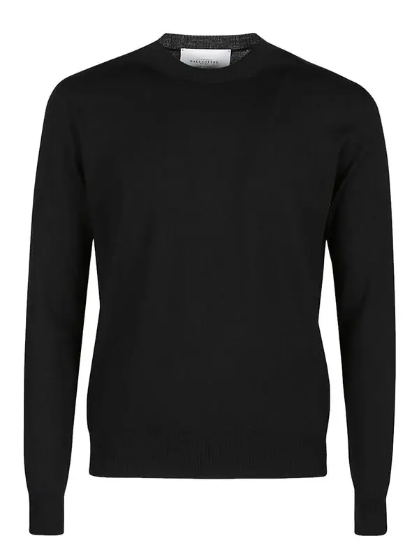 BALLANTYNE Plain Round Neck Sweater - Black