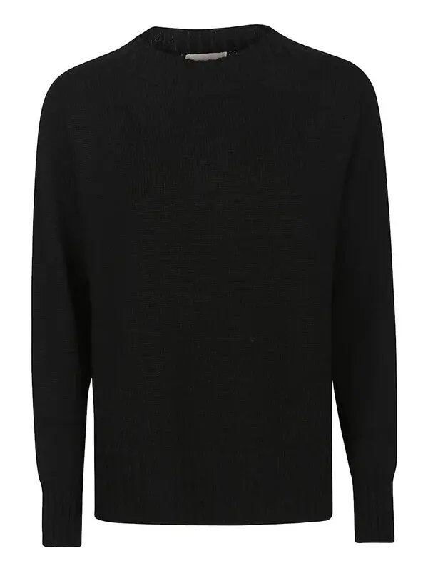 DRUMOHR Round Neck Merino Wool Sweater - Black