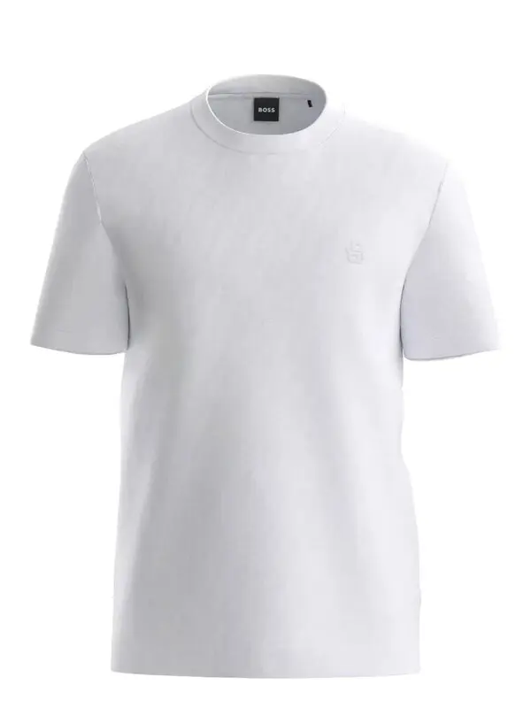 BOSS Logo-embroidered Crew-neck T-shirt - White