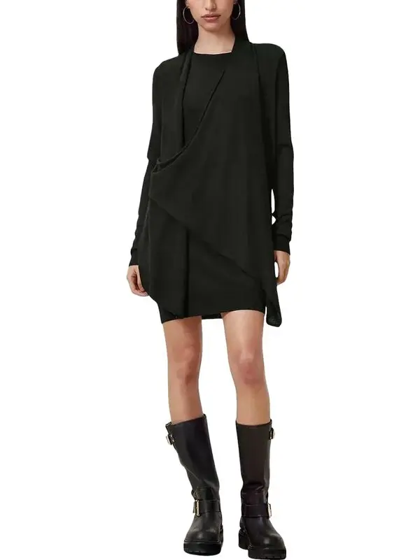 ALLSAINTS Draped Mini Dress With Zip Detail - Black