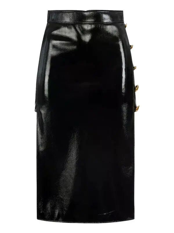 Elisabetta Franchi Button Detailed Slit Midi Skirt - Black
