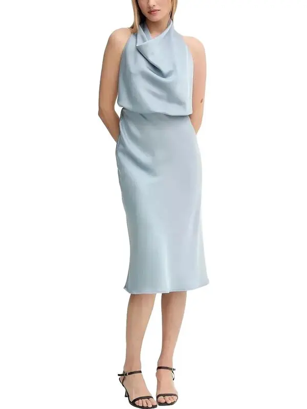 SANDRO FERRONE Halter Midi Dress - Blue