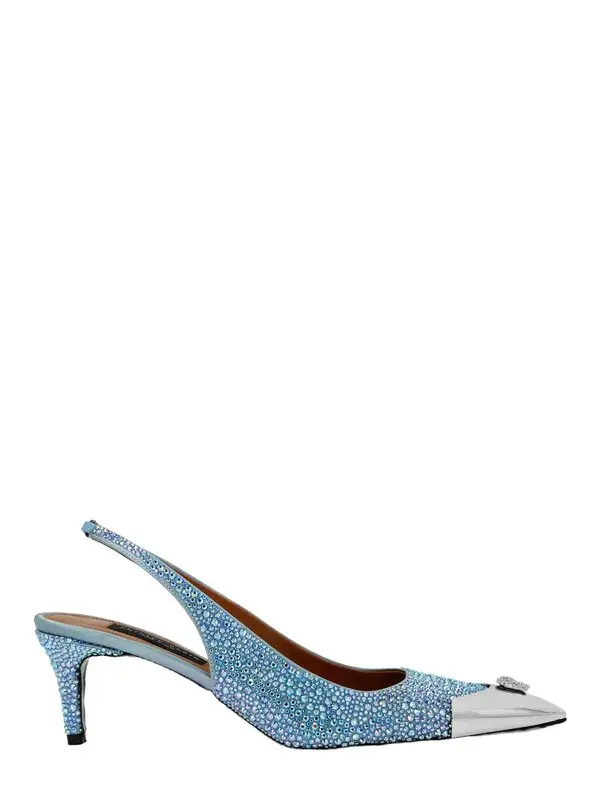 Philipp Plein 55mm Crystal-embellished Slingback Pumps - Blue