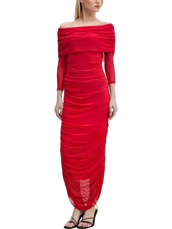 NEVER FULLY DRESSED Off-shoulder Maxi Dress - Red
