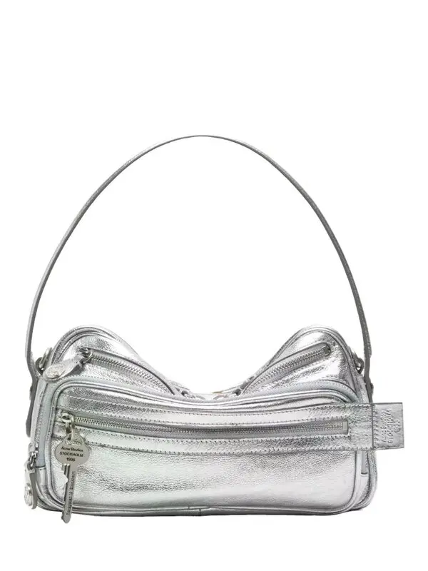 Acne Studios Camero Party Metallic-finish Shoulder Bag - Silver