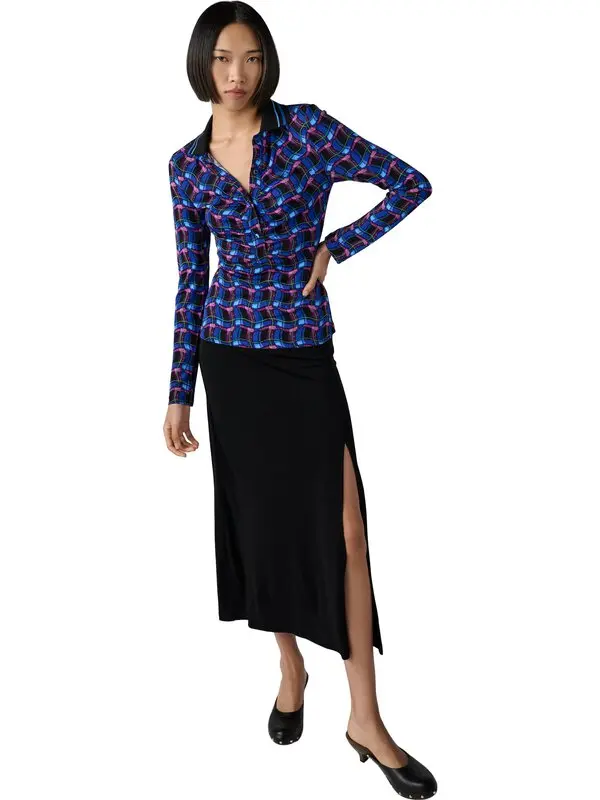 Diane Von Furstenberg Sheska Top - Deveron Warp Mini Lapis