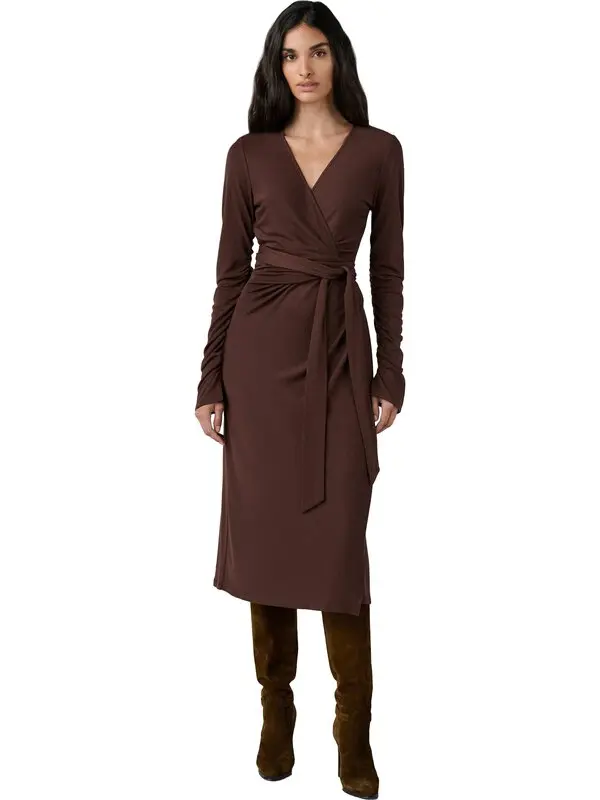 Diane Von Furstenberg Daniella Knit Wrap Dress - Chocolate