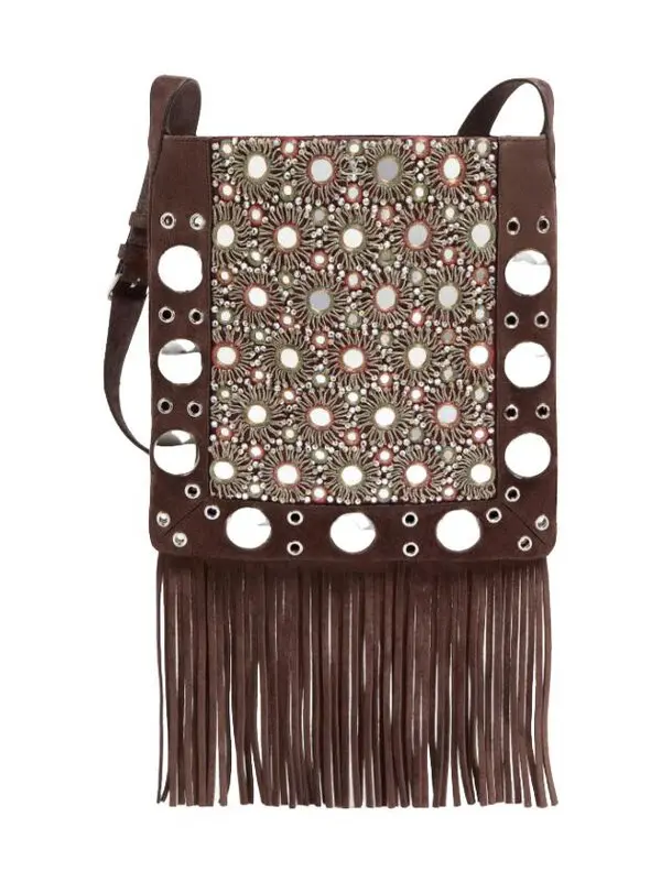 Valentino Garavani Nellcôte Embroidered Shoulder Bag With Fringes - Multicolour