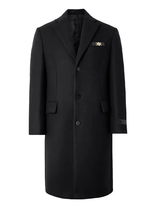 Versace Virgin Wool Overcoat - Black