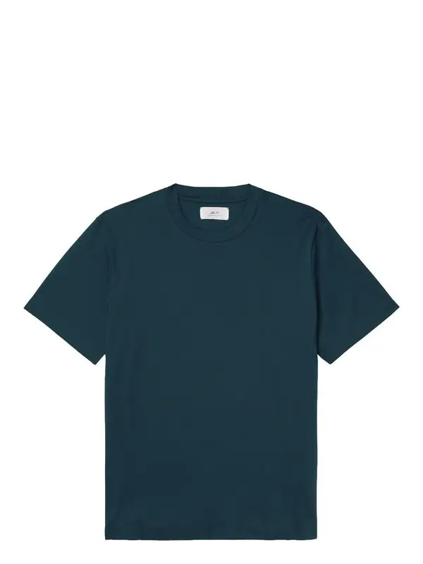 Mr P. Mercerised Cotton-jersey T-shirt - Blue