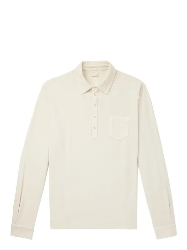 Massimo Alba Ischia Cotton And Cashmere-blend Piqué Polo Shirt - Neutrals