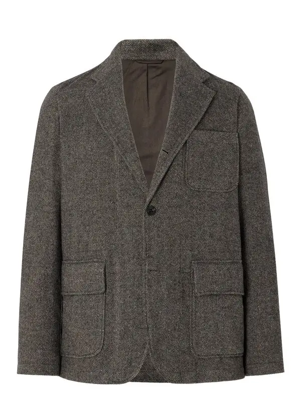 Hartford Joey Herringbone Wool-blend Blazer - Brown