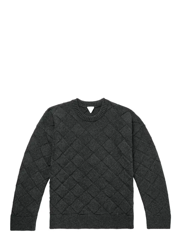 Bottega Veneta Wool-blend Crewneck Sweater - Gray