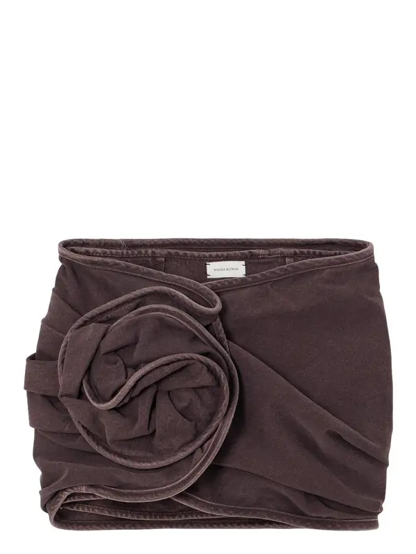 Magda Butrym Twist-front Denim Mini Skirt - Brown