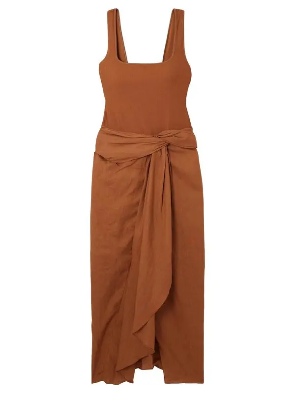 Johanna Ortiz Encanto Pacifico Asymmetric Dress - Brown