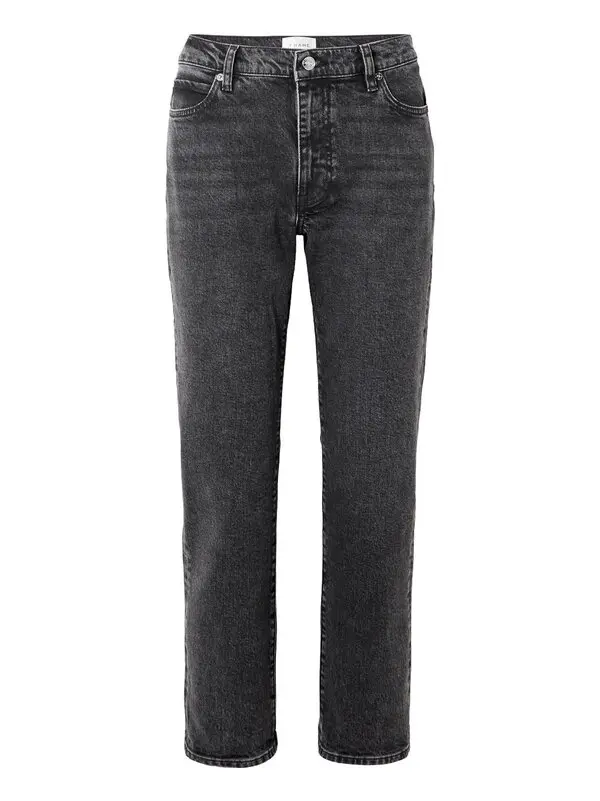 FRAME The Borrowed Mid-rise Straight-leg Jeans - Black