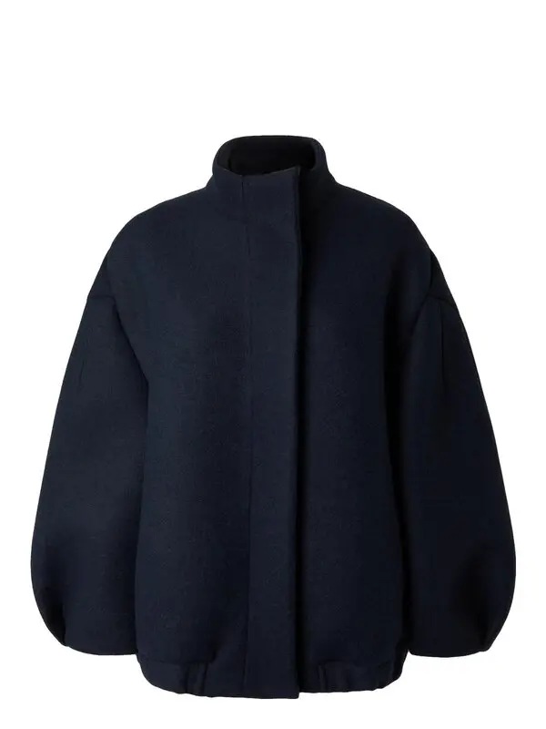 Dries Van Noten Oversized Felt Bomber Jacket - Blue