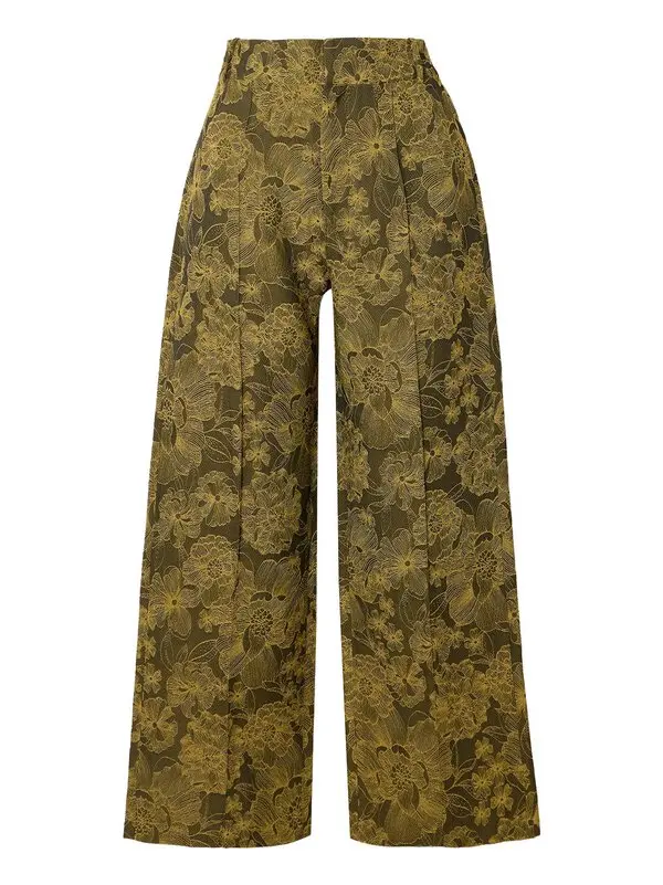 DESTREE Yoshitomo Embroidered Pants - Green