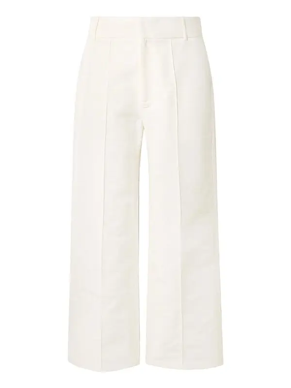 DESTREE Yoshitomo Pleated Straight-leg Pants - Ecru