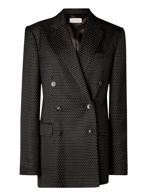 Dries Van Noten Bafya Double-breasted Jacquard Blazer - Black