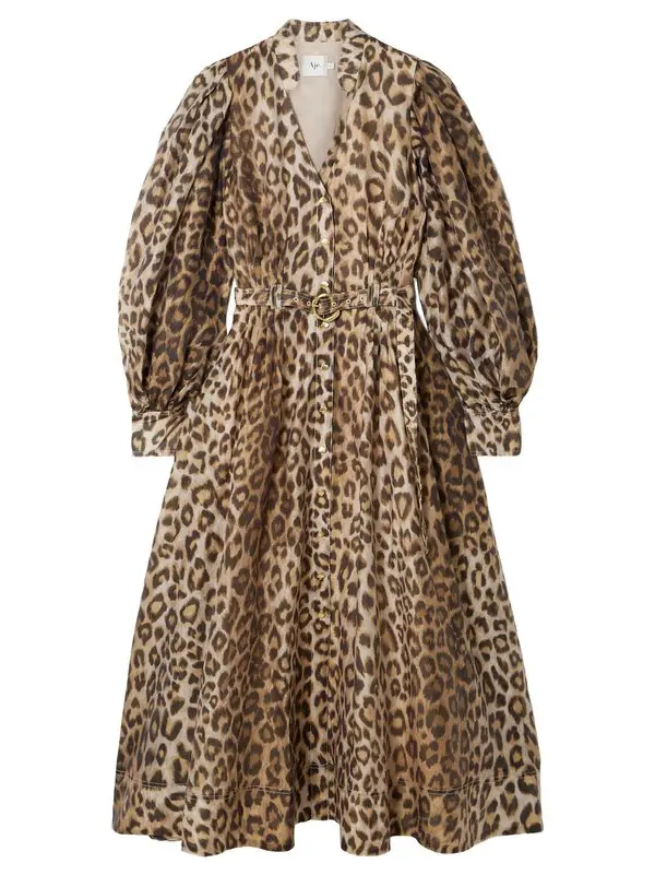 Aje Isabella Leopard-print Tencel Lyocell-blend Midi Shirt Dress - Animal Print