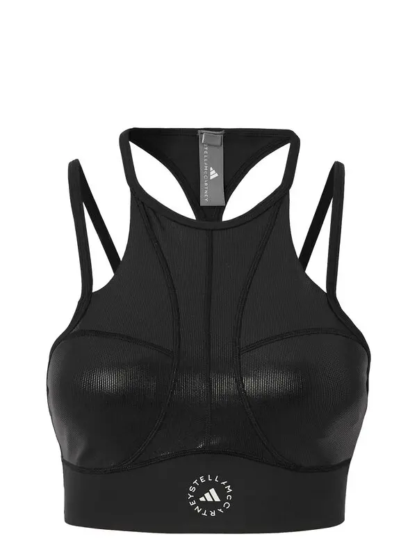 Adidas By Stella McCartney Printed Recycled Sports Bra - Black
