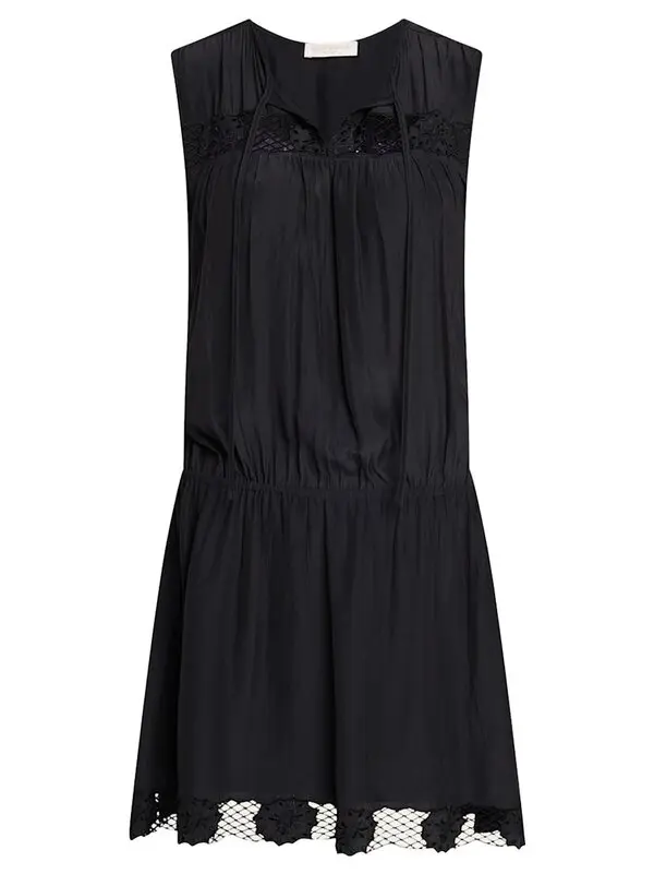 Ramy Brook Irma Embroidered Drop-waist Dress - Black