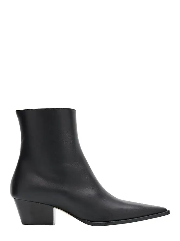 Manolo Blahnik Aliera Leather Booties - Black