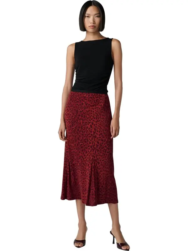 Diane Von Furstenberg Whitley Midi Skirt - Huntress Light Garnet
