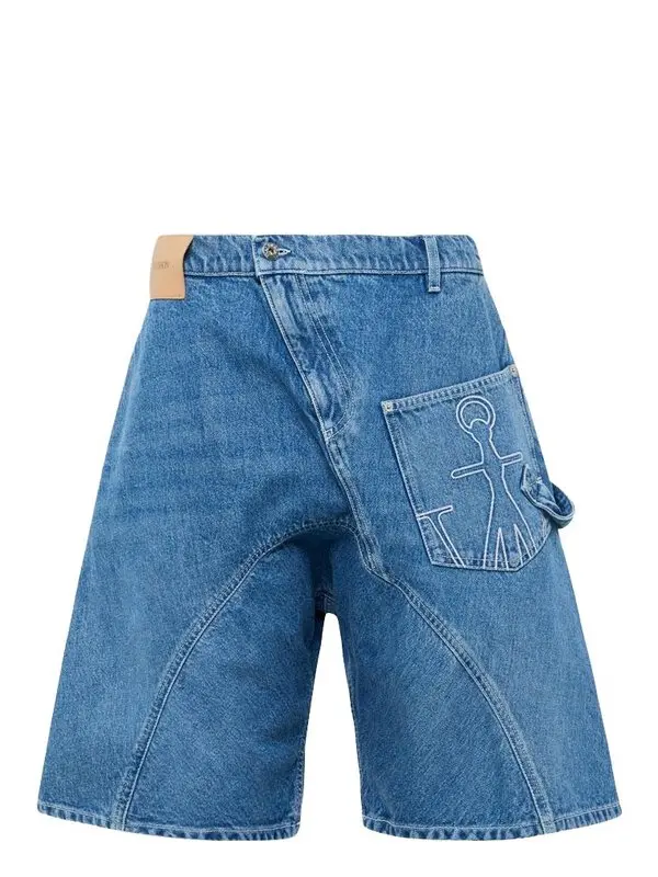 JW Anderson Twisted Denim Shorts - Blue