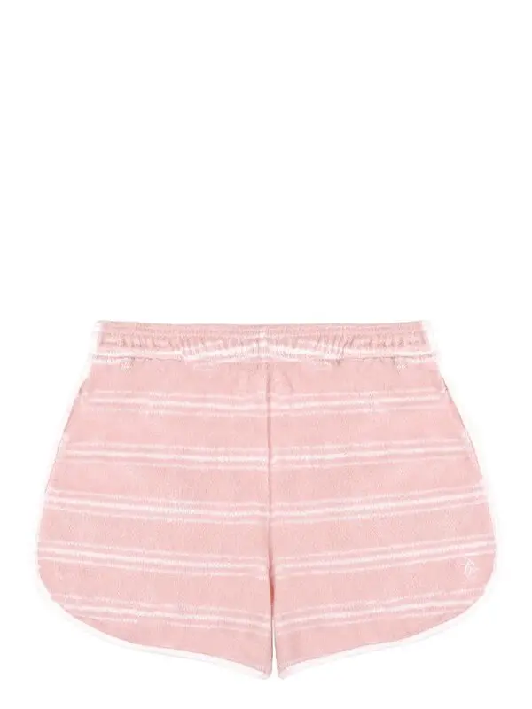 SPORTY & RICH Src Terry Cloth Striped Shorts - Pink