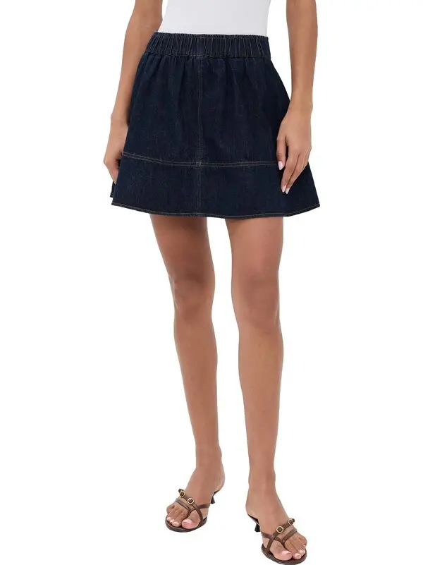 Line & Dot Caryl Denim Mini Skirt - Indigo