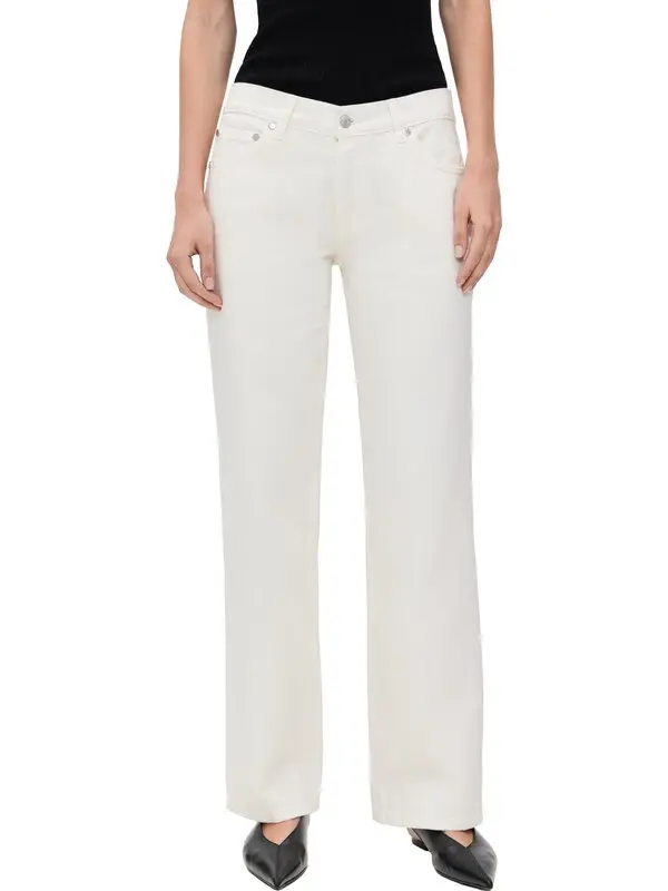 EB DENIM Low Rise Baggy Jeans - White