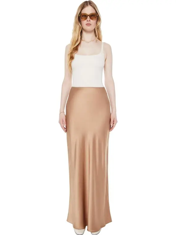 Sablyn Grace Scallop Trim Maxi Skirt - Camel