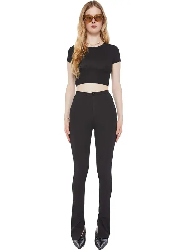 Sablyn Leo Long Leggings With Slit - Black