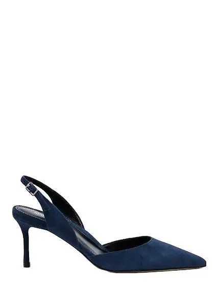 Marion Parke Classic Suede Slingback - Navy