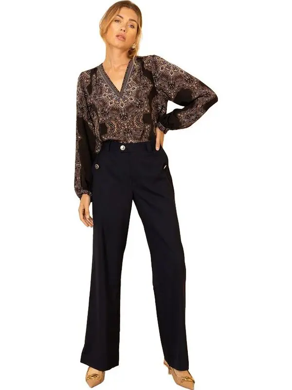 Hale Bob Layne Silk Top - Black