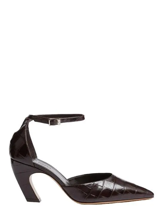 Le Monde Beryl Victoria Croc-effect Leather Pumps - Brown