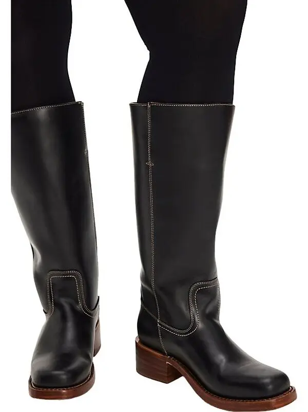 Frye Campus 14l Wide Calf Boots - Jet Black