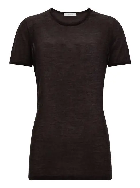 FERRAGAMO Knitted T-shirt - Natural