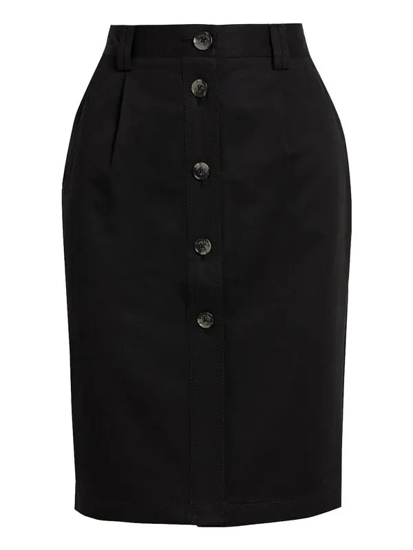 ANINE BING Zair Cotton-twill Skirt - Black