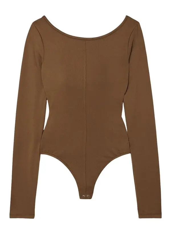 AGOLDE Paulette Open-back Stretch-jersey Bodysuit - Brown