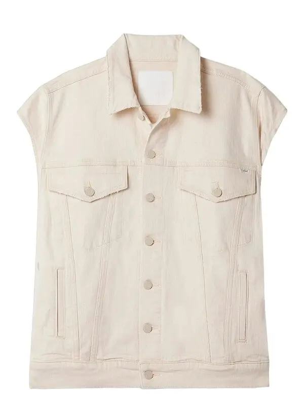 MOTHER The Drifter Denim Vest - Cream