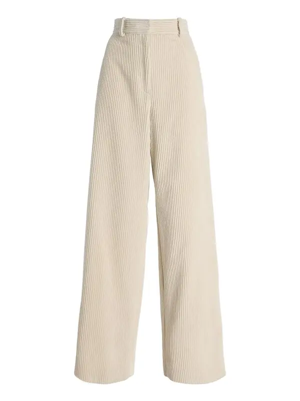 Proenza Schouler Lidie Cotton-corduroy Wide-leg Pants - Off-white