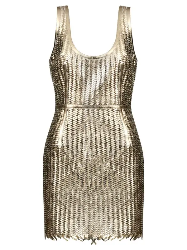 THE NEW ARRIVALS ILKYAZ OZEL Manu Mini Dress - Gold