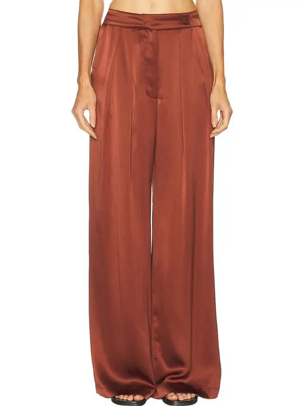 Sablyn High-rise Double Pleat Trouser - Mahogany